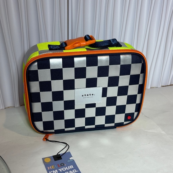 STATE | Accessories | State Neon Checkered Lunch Box | Poshmark